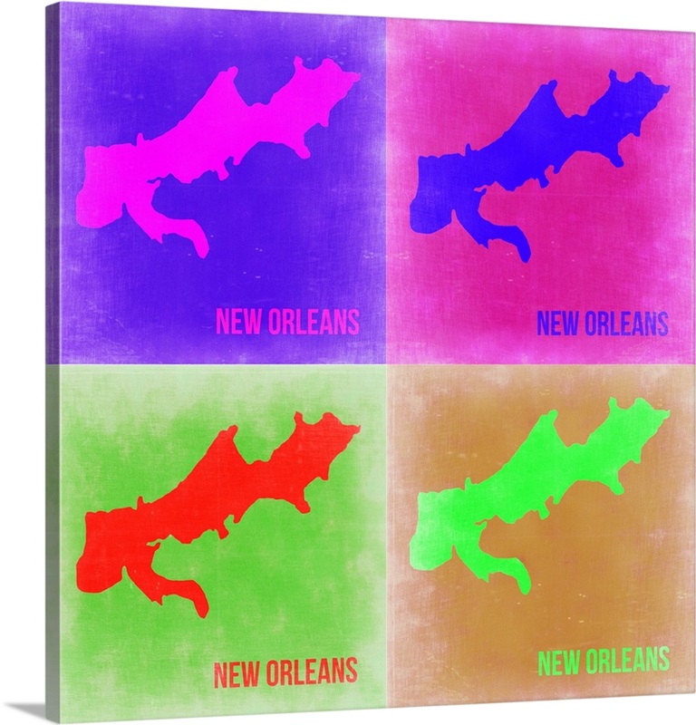 New Orleans Pop Art Map II | Great Big Canvas