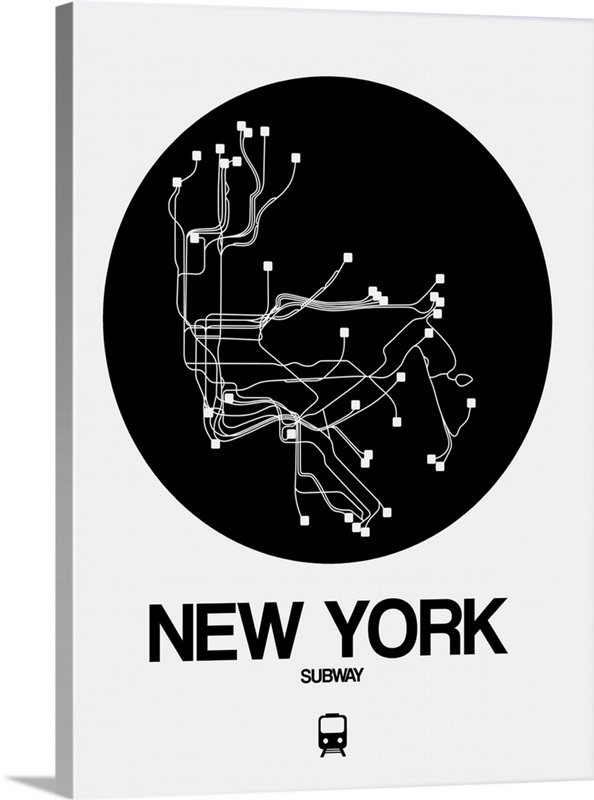 New York Black Subway Map | Great Big Canvas