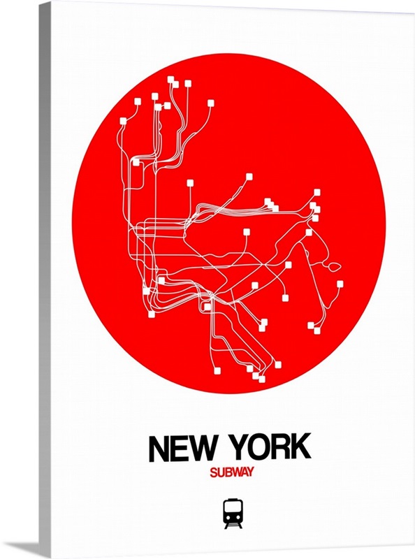New York Red Subway Map | Great Big Canvas