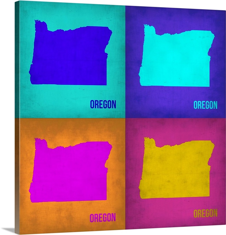 Oregon Pop Art Map I | Great Big Canvas