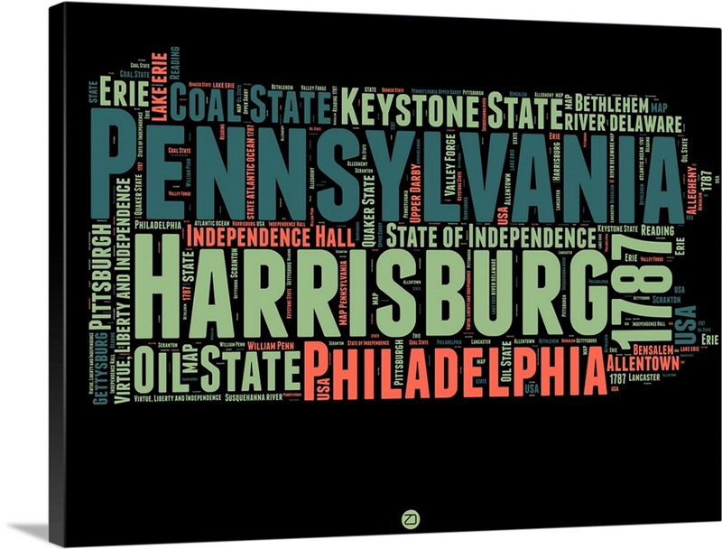 Pennsylvania Word Cloud I | Great Big Canvas