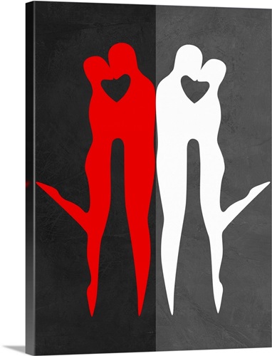 Red Kiss Reflection | Great Big Canvas