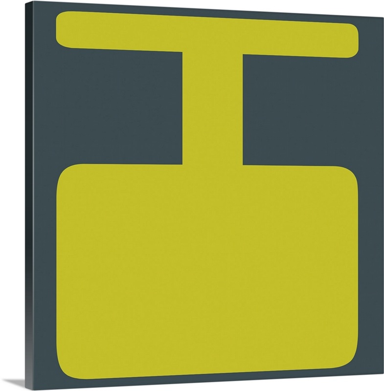 Retro 1960's Alphabet Letter - I - Yellow | Great Big Canvas