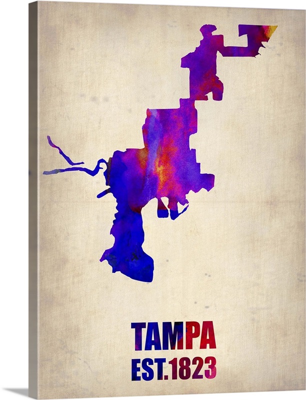 Tampa Watercolor Map | Great Big Canvas