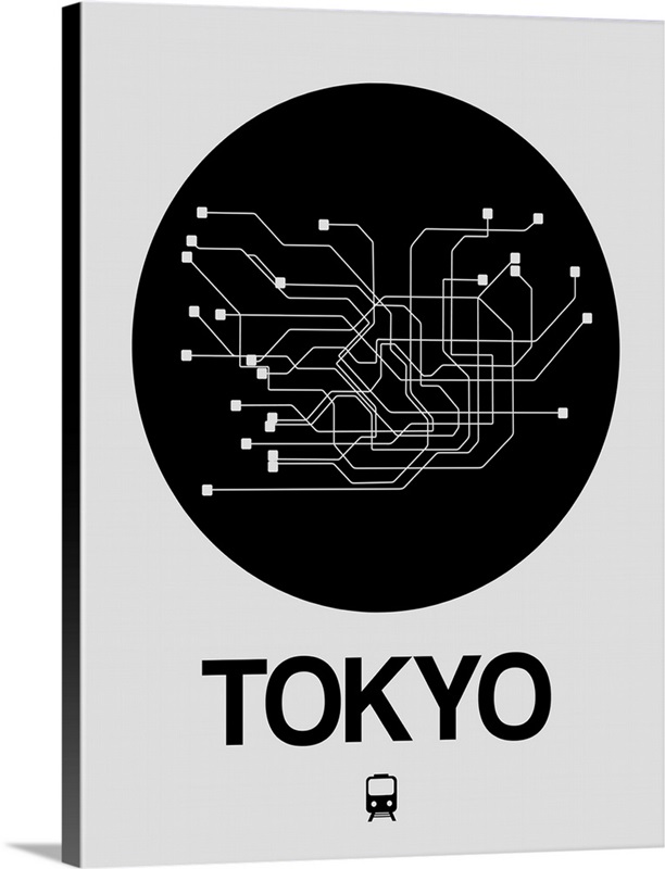 Tokyo Black Subway Map | Great Big Canvas