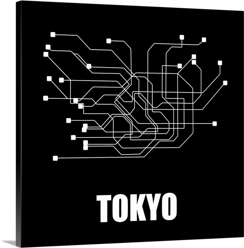 Tokyo Black Subway Map Wall Art, Canvas Prints, Framed Prints, Wall ...