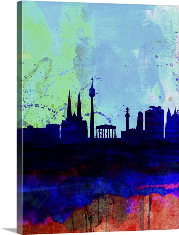 Vienna Watercolor Skyline | Great Big Canvas