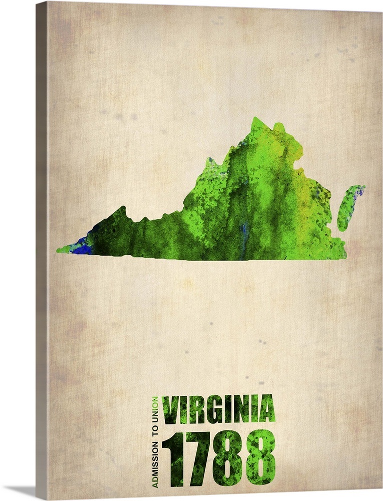 Virginia Watercolor Map Wall Art, Canvas Prints, Framed Prints, Wall ...