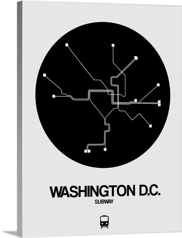 Washington D.C. Black Subway Map | Great Big Canvas