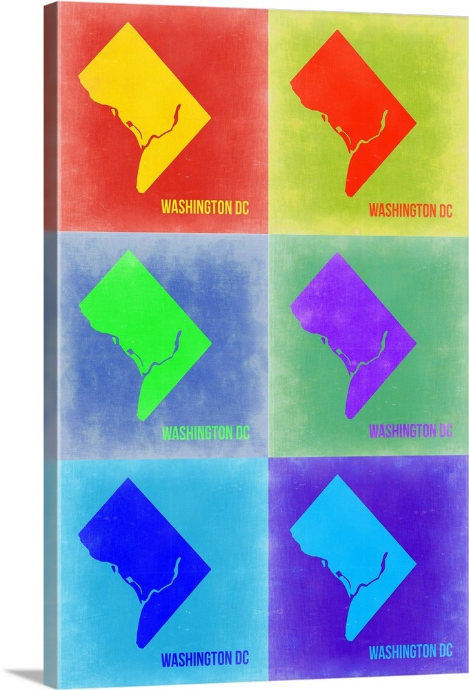 Washington DC Pop Art Map III Wall Art, Canvas Prints, Framed Prints ...