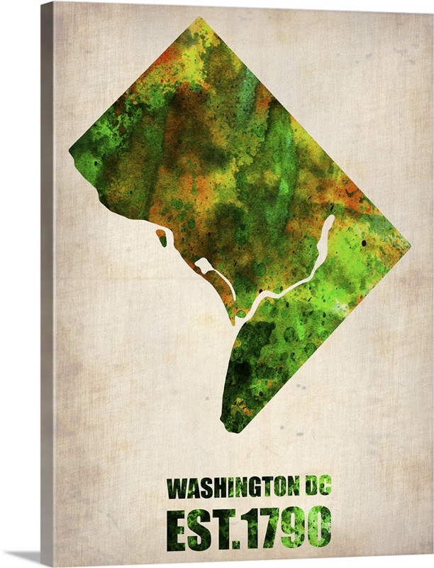 Washington DC Watercolor Map | Great Big Canvas