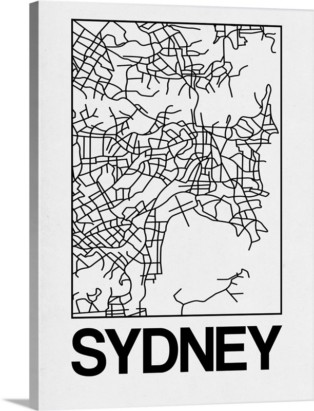 White Map of Sydney | Great Big Canvas