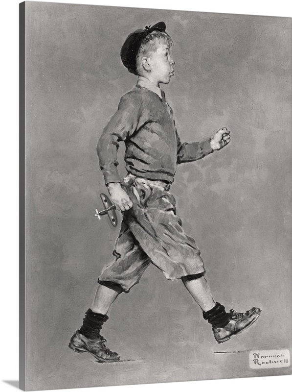 Portrait Of A Boy Walking | Great Big Canvas