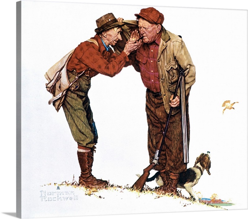 Two Old Men And Dog Hunting Wall Art, Canvas Prints, Framed Prints ...