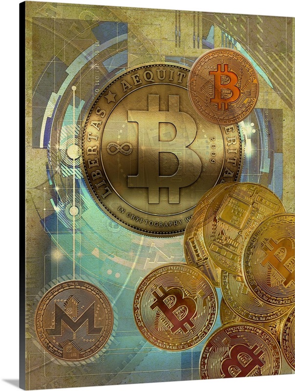 Grunge Bitcoin Seven | Great Big Canvas