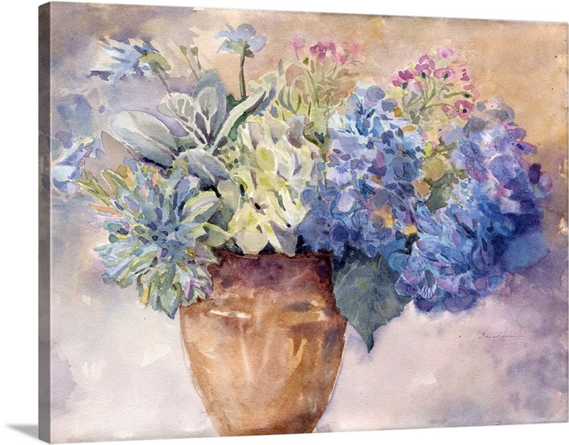Periwinkle Bluish Hydrangeas I | Great Big Canvas