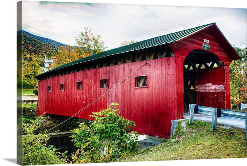 Low Angle View of a Covered Bridge, West Arlington, Vermont | Great Big ...