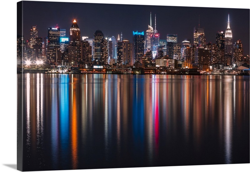 Manhattan In Rainbow Reflection | Great Big Canvas
