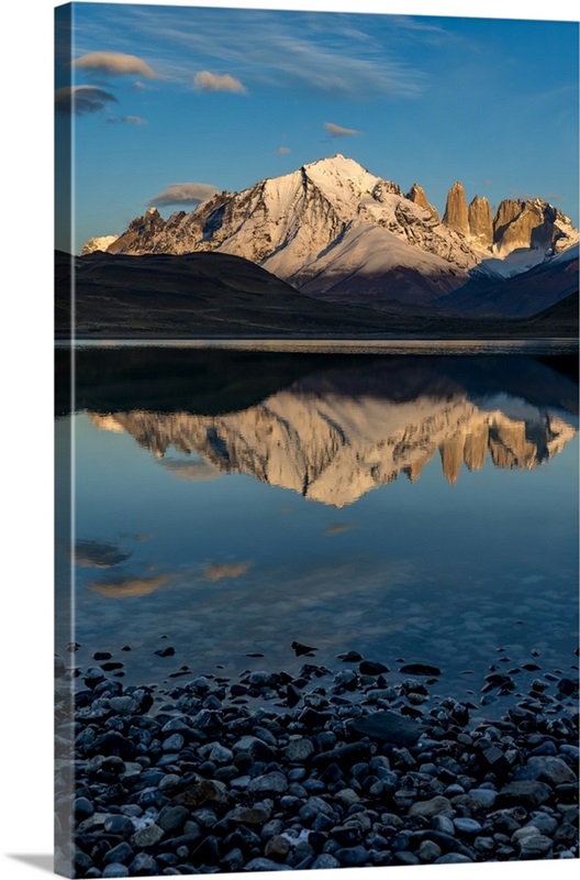 Reflection Of Mountains In Lago Amarga, Chile | Great Big Canvas