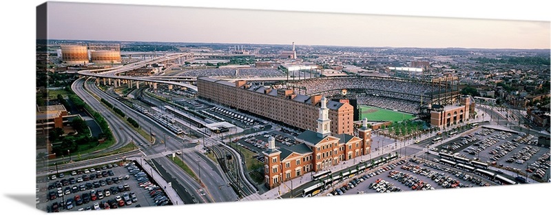 Aerial view of a baseball field, Baltimore, Maryland | Great Big Canvas
