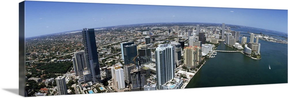 Aerial view of a city, Miami, Miami Dade County, Florida, Wall Art ...
