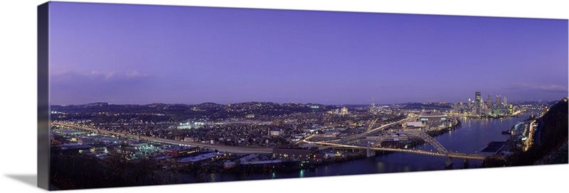 Aerial view of a city, Pittsburgh, Allegheny County, Pennsylvania ...