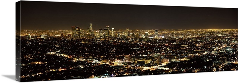 Aerial view of a cityscape Los Angeles California | Great Big Canvas