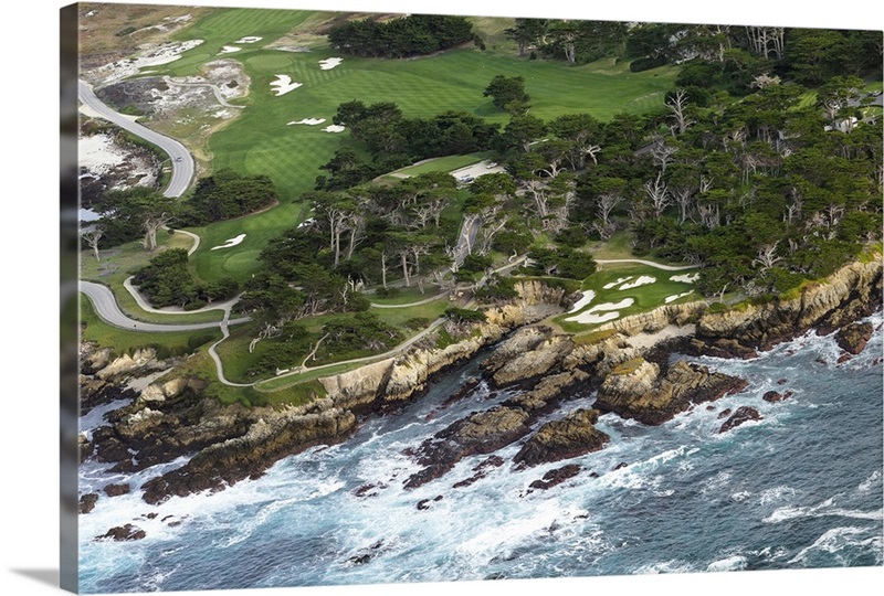 Aerial view of a golf course, Monterey Peninsula, Monterey County ...
