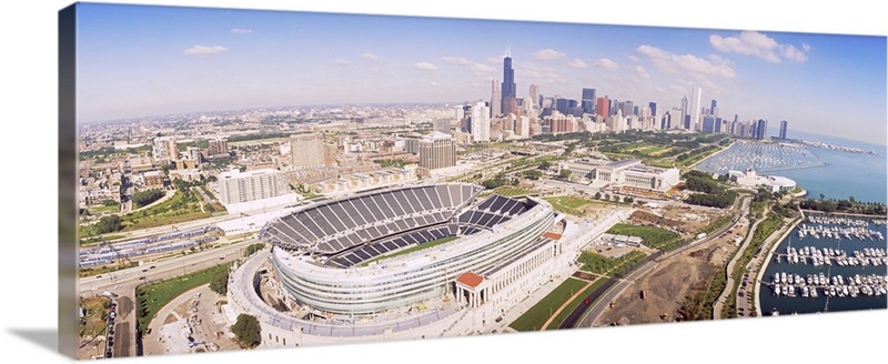 Aerial view of a stadium, Soldier Field, Chicago, Illinois | Great Big ...