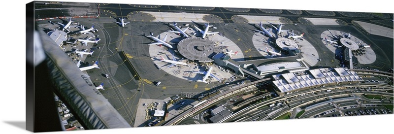 Aerial view of an airport, Newark International Airport, Newark, New ...