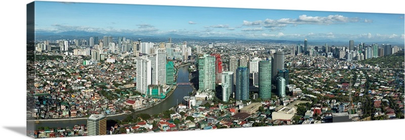 Aerial view of cityscape, Makati, Philippines Wall Art, Canvas Prints ...