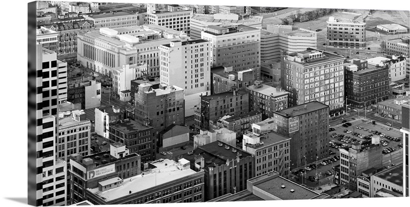 Aerial view of historic buildings in downtown Cincinnati Hamilton ...