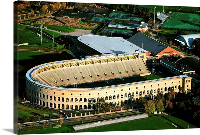 AERIAL VIEW of Soldiers Field, home of Harvard Crimson, Harvard ...