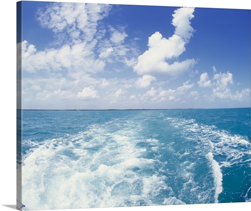 Atlantic Ocean and Boat Wake Florida Keys FL | Great Big Canvas