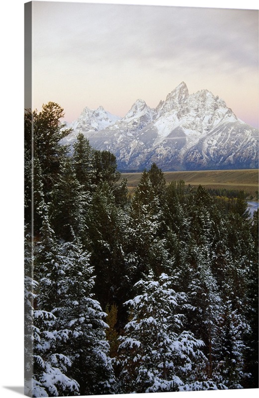 Autumn snow on Grand Teton mountains, Grand Teton National Park ...