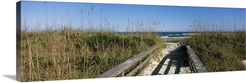 Boardwalk on the beach, Fort Matanzas National Monument, St. Johns ...
