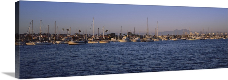 Boats at a harbor, Newport Beach Harbor, Newport Beach, California ...
