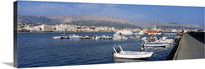 Boats moored at a harbor, Chios Harbour, Chios Island, Greece | Great ...