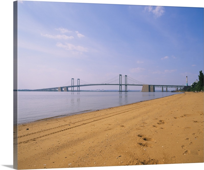 Bridge across a river, Delaware Memorial Bridge, Delaware River ...