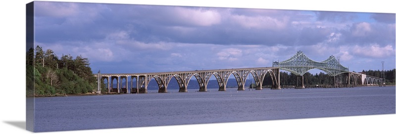 Bridge across the river Conde B. McCullough Memorial Bridge Coos Bay ...