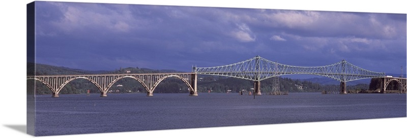Bridge across the river Conde B. McCullough Memorial Bridge Coos Bay ...