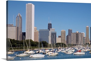 Buildings at the waterfront, Lake Michigan, Chicago, Cook County ...