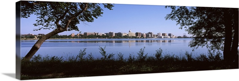 Buildings at the waterfront, Lake Monona, Madison, Dane County ...