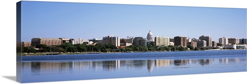 Buildings at the waterfront, Lake Monona, Madison, Dane County ...