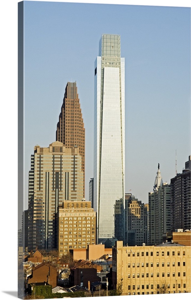 Buildings in a city, Comcast Center, City Hall, William Penn Statue ...