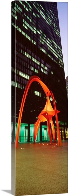 Buildings lit up at night, Federal Plaza, Chicago, Illinois | Great Big ...