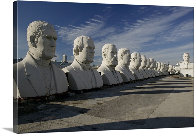Busts of US presidents on display in a park, Houston, Texas | Great Big ...