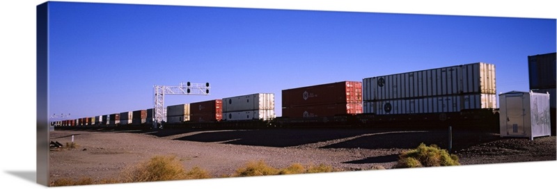 Cargo containers on a freight train, California | Great Big Canvas