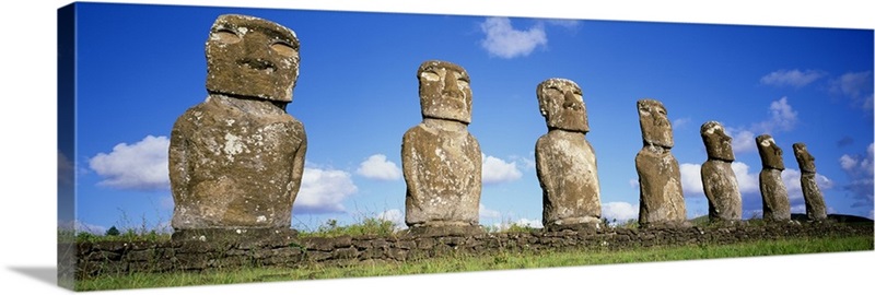 Chile, Easter Islands, stone heads | Great Big Canvas