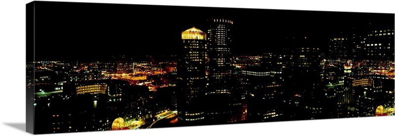 City at night, Boston, Suffolk County, Massachusetts | Great Big Canvas